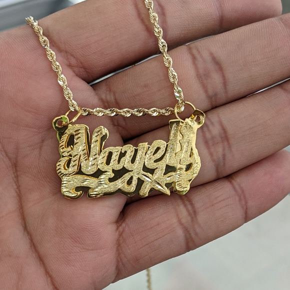Unbrand | Jewelry | Real Gold Custom Name Plate | Poshmark